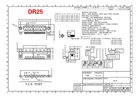 Conector Db25 Hembra 25 Contactos 90º Para Pcb Angulo Recto