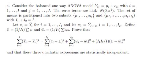 9 4 consider the balanced one way anova model yij