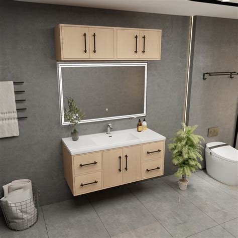Victoria 48 Solid Wood Floating Bathroom Vanity With Reinforced