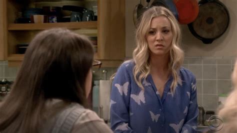 The Blouse Blue Printed Butterfly Equipment Of Penny Kaley Cuoco In