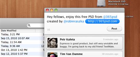 Mac Os X Twitter User Interface Free Template Freeimages