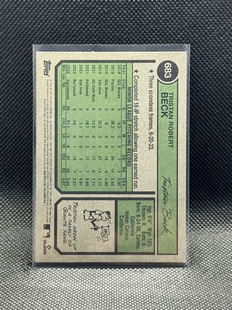 2023 Topps Heritage High Number Tristan Beck Rookie 683 San Francisco Giants Ebay
