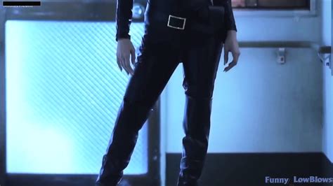 Asian Black Leather Female Agent Ballbusting Kick In The Balls Asian Delight