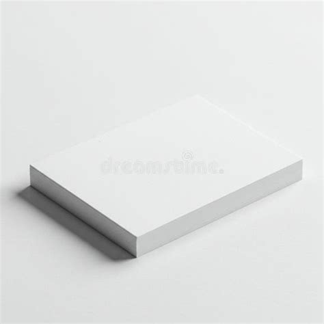 A Stack Of Blank White Business Cards On A White Surface The Cards Are Neatly Aligned Stock
