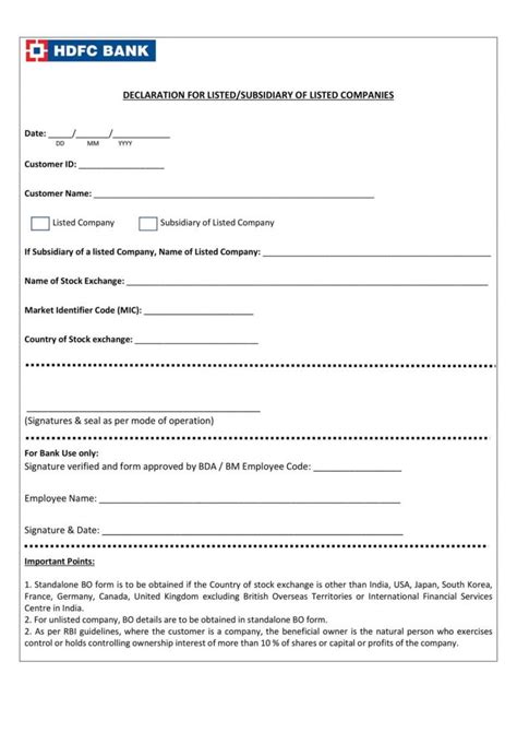 Hdfc Bank Product Conversion Form For Savings And Salary Account In Pdf Download