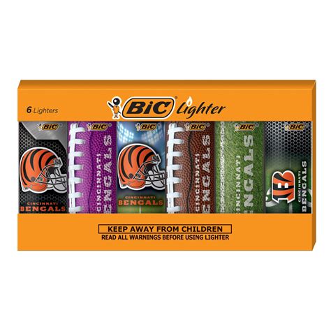 Bic Special Edition Cincinnati Bengals Series Lighters Assorted 6 Pack