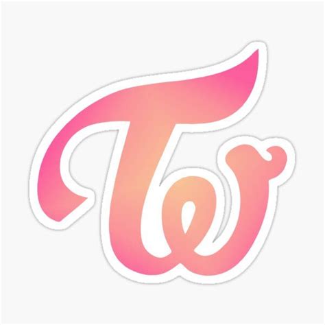 Twice Logo Sticker In Pink And Orange Pegatinas Twice Stickers De
