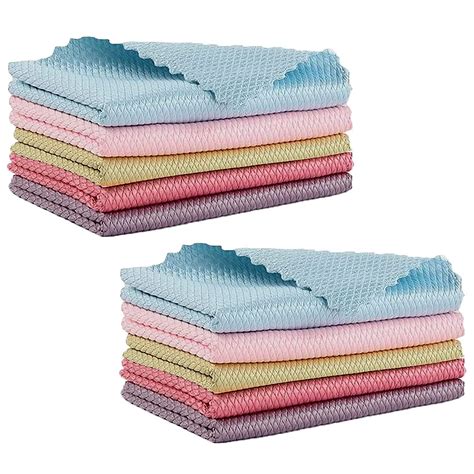 HIRNAYA Fish Scale Streak Free Miracle Microfiber Cleaning Cloths Nanoscale Lint Free Cleaning