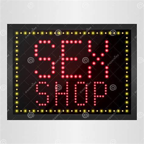 Shining Retro Light Banner Sex Shop Sign Stock Vector Illustration Of