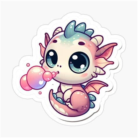 Bubble Blowing Dragon Sticker For Sale By Stikpal In 2024 Bubble Dragon Stickers Dragon