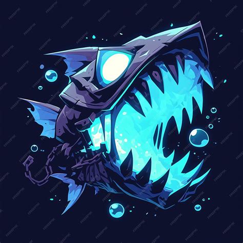 Premium Vector Fangtooth Fish Patrolling The Abyss