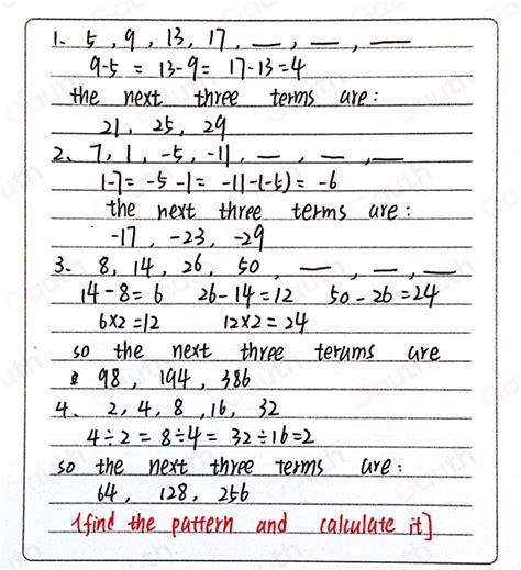 Solved Ii Complete The Sequence By Providing The Next Three Terms Of