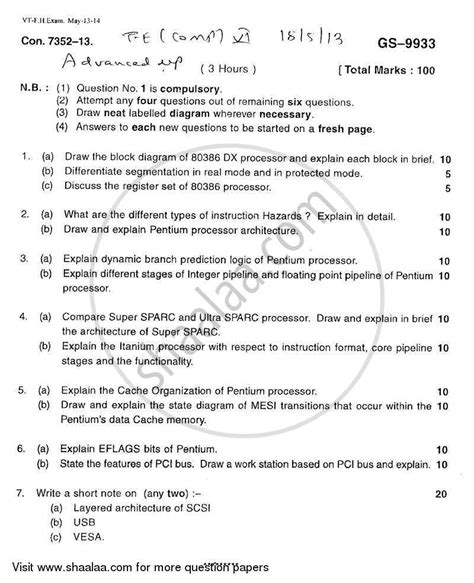 Advanced Microprocessor 2012 2013 Be Computer Engineering Semester 6