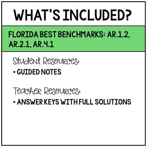 Solving Linear Equations Guided Notes Algebra 1 Florida Best Unit 1