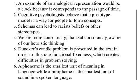 Solved 1 An Example Of An Analogical Representation Would