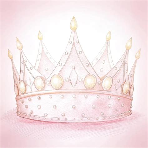 A Drawing Of A Crown With Pearls On It Premium Ai Generated Image