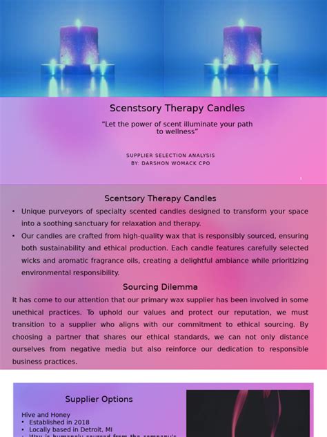 Supplier Selection Activity Pdf Candle