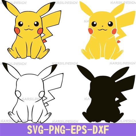 Cartoon Pikachu Svg Etsy