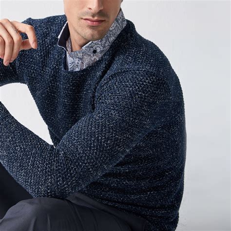 Tricot Knit Sweater Dark Blue S Mcr Touch Of Modern