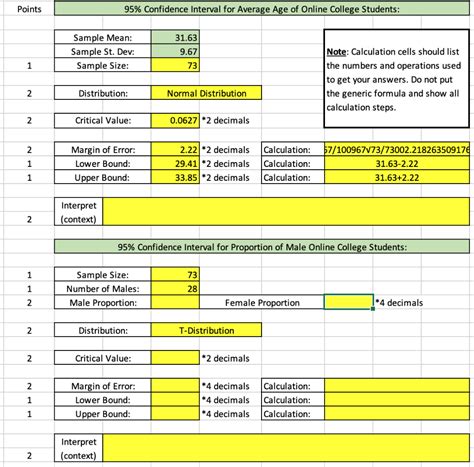 Solved Points 95 Confidence Interval For Average Age Of