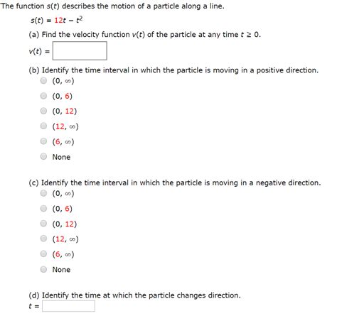 solved the function s t describes the motion of a particle