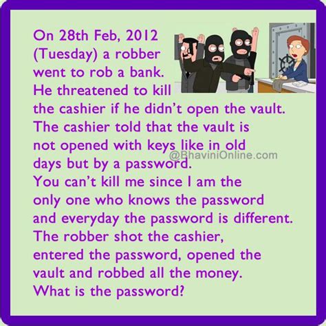 Whatsapp Riddle What Is The Password Of The Bank Vault Artofit