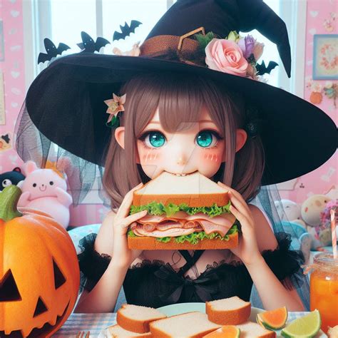 Witch Eats Sandwich Fat Gluttony Digital By Sorayascorner On Deviantart