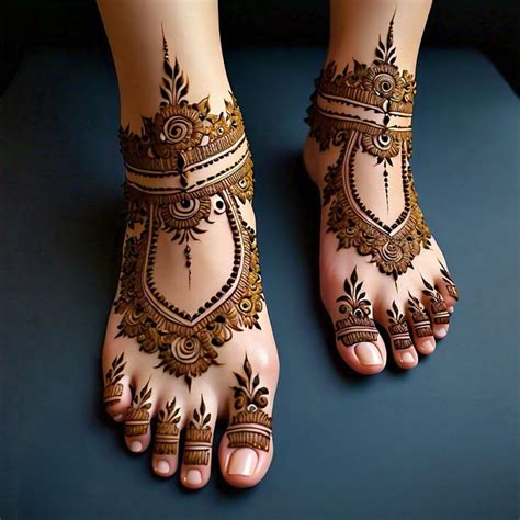 Foot Henna Design Resembling An Anklet In 2025 Henna Designs Feet