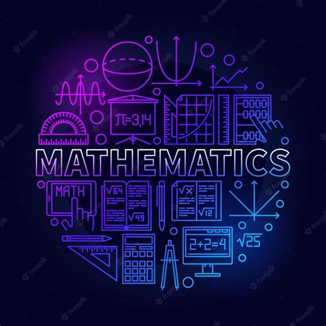 Premium Vector Mathematics Vector Concept Round Outline Colored
