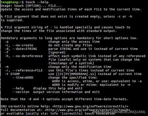Linux小知识之touch的用法总结touch Ct Csdn博客