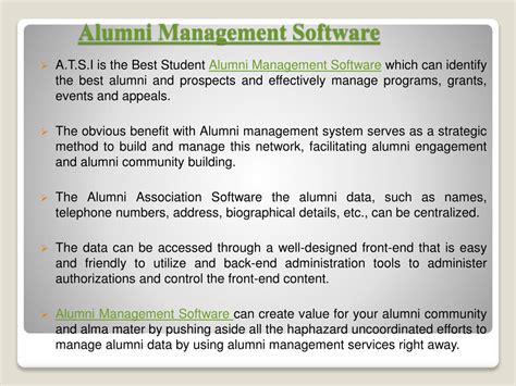 Ppt Alumni Management Software Powerpoint Presentation Free Download