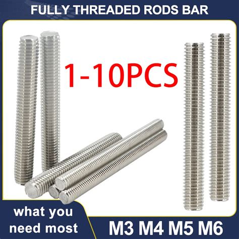 M3 M4 M5 M6 Full Threaded Bar 304 Stainless Steel Fully Metric Thread