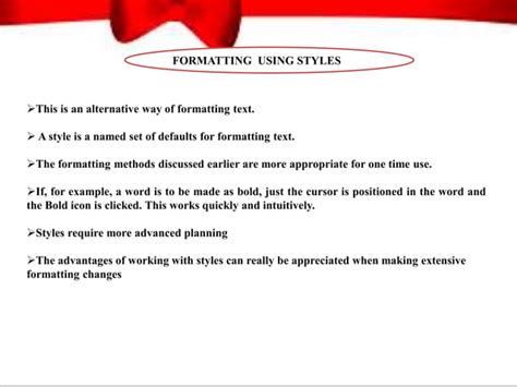 Formatting Using Styles R D Sivakumar Pptx