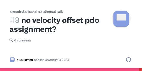 no velocity offset pdo assignment · issue 8 · leggedrobotics elmo