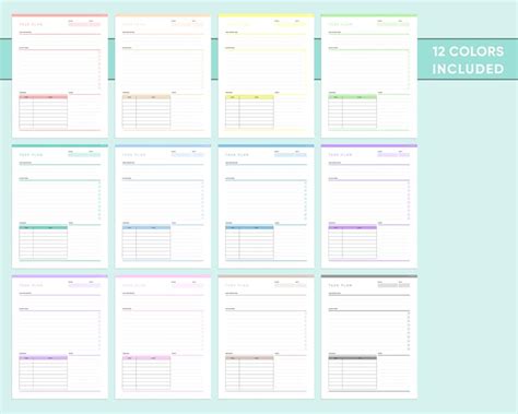 Editable Task Planner Printable Adhd Task Planner Project Etsy