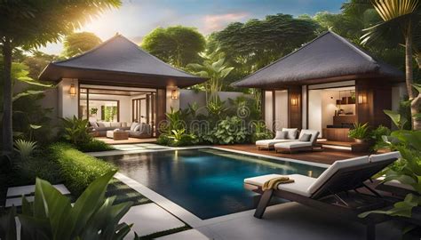 Landscape Design Of A Small Plot With A Swimming Pool And A Balinese