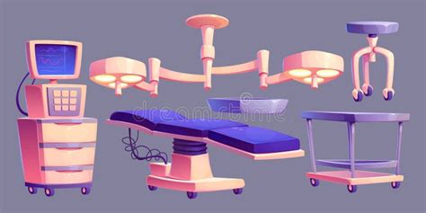 Equipo De Cirugía Aislado En Segundo Plano Ilustración del Vector - Ilustración de ambulativo ...