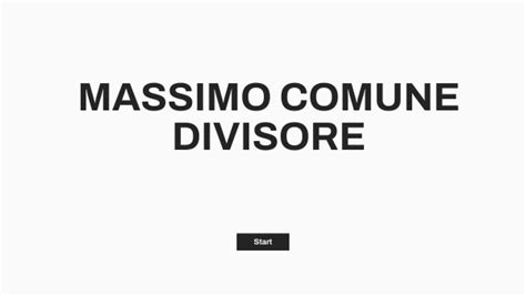 Massimo Comune Divisore