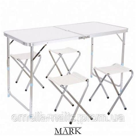 Купить Раскладной туристический стол для пикника с 4 стульями (складной ...