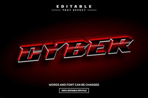 Premium Vector Cyber 3d Editable Text Effect Template