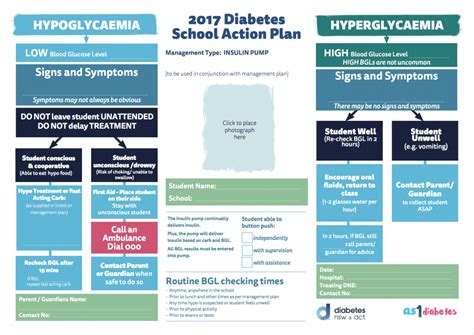 2017 Diabetes Insulin Pump School Action Plan Australia