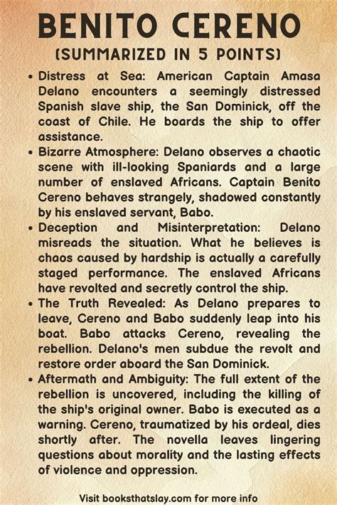 Benito Cereno Summary Characters And Themes