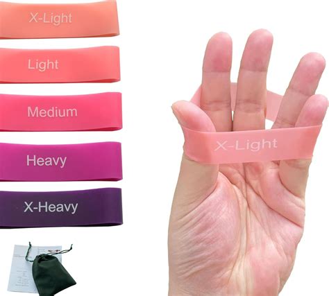 Hand Resistance Bands 5 Level Finger Grip Strengthener