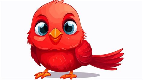 Playful Red Bird Cartoon Illustration Vector Premium Ai Generated Vector