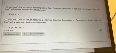 Solved Use MATLAB To Convert Following Points From Chegg