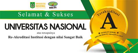 Akreditasi Universitas Nasional A” Terakreditasi Oleh Ban Pt Mpr Unas