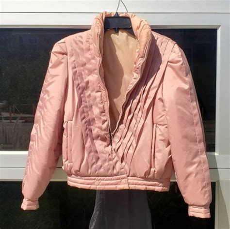 Vintage 80s Dusty Rose Puffer Jacket 80s Puffy Jacket Japan Harajuku