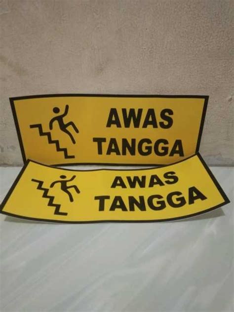 Stiker Sign Awas Tangga 10x23cm Rambu K3 Safety Lazada Indonesia