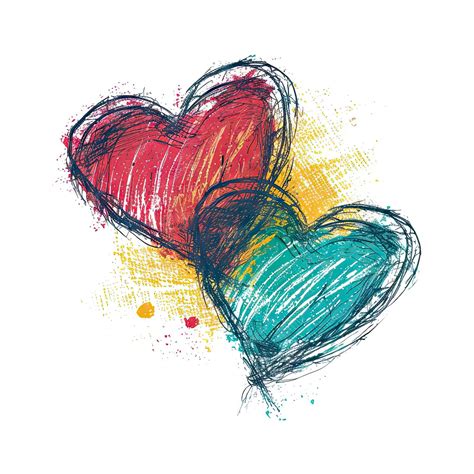 Premium Photo Pencil Hand Drawn Scibble Heart White Background