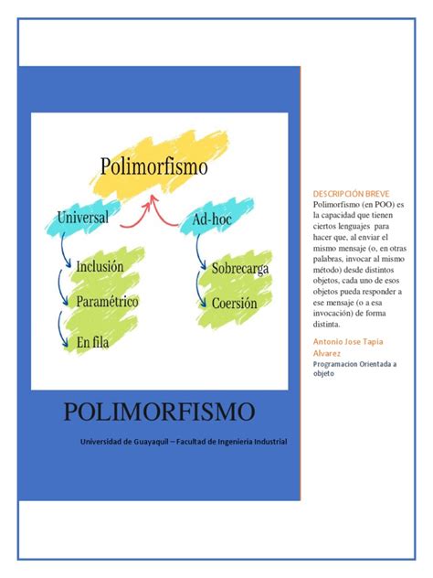 Polimorfismo Poo Antonio Tapia1 Pdf Objeto Informática